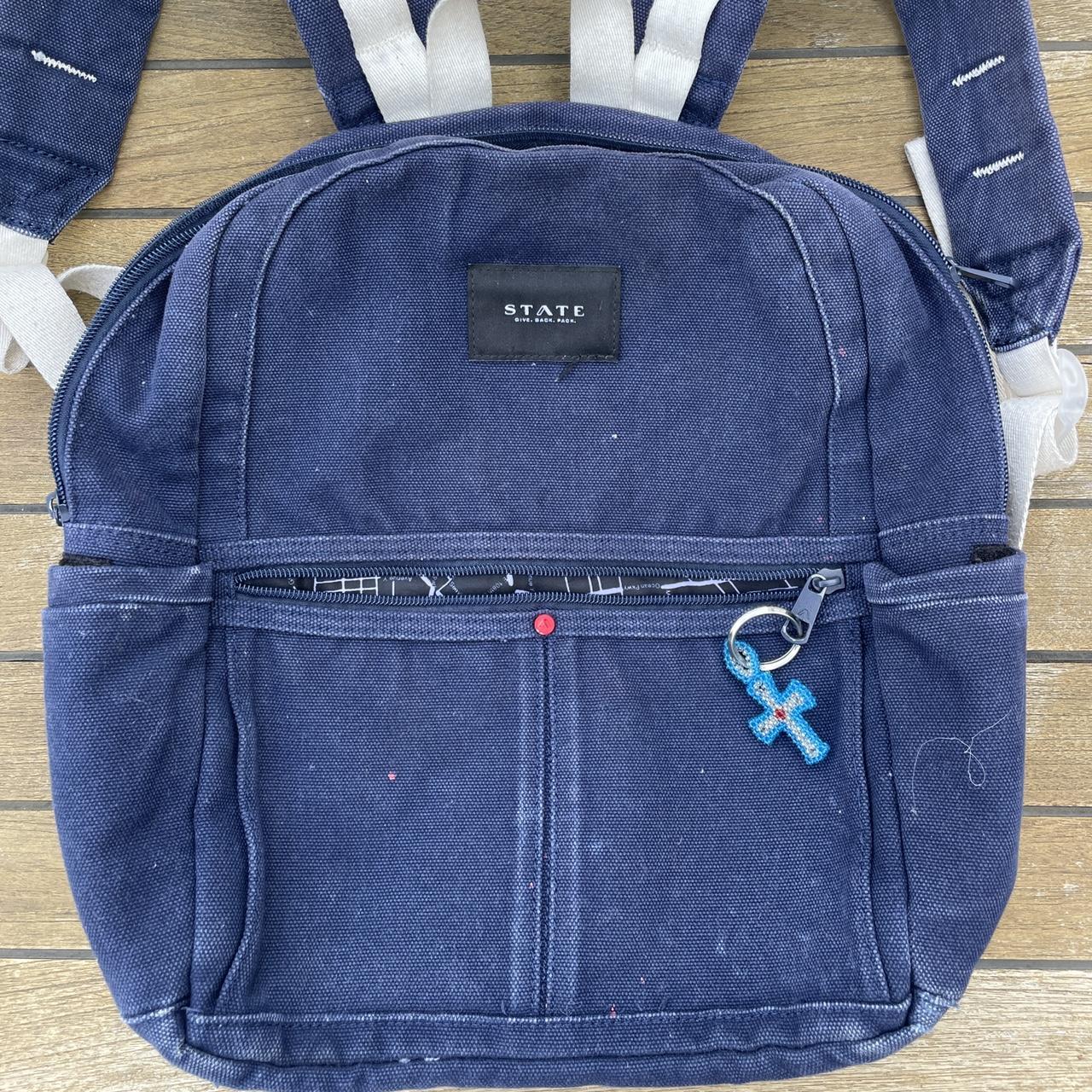 Navy STATE backpack, does not come with keychain.... - Depop