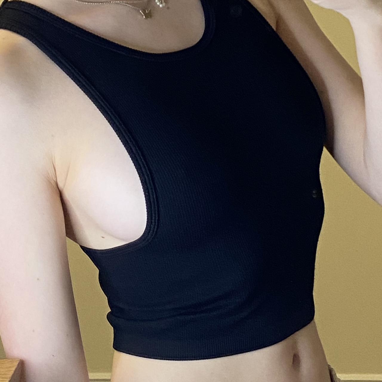 H&M Black Basic Tank Crop Top Size- XS #black #tank - Depop