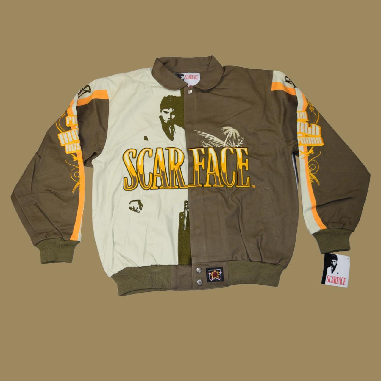 VERY RARE NWT VINTAGE JH DESIGN SCARFACE JACKET SNAP... - Depop