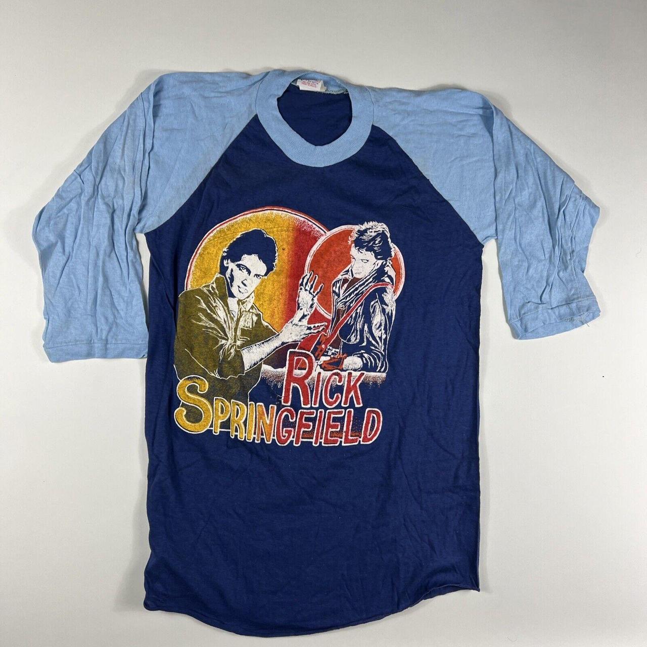 Vintage Rick Springfield Shirt L 3/4 Sleeve American... - Depop