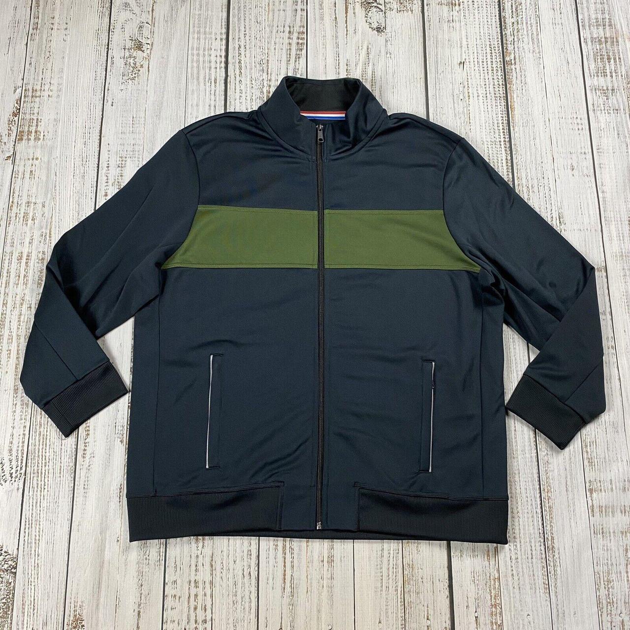 FOUR LAPS MENS XL TRACK JACKET OLIVE NAVY BLUE RELAY... - Depop