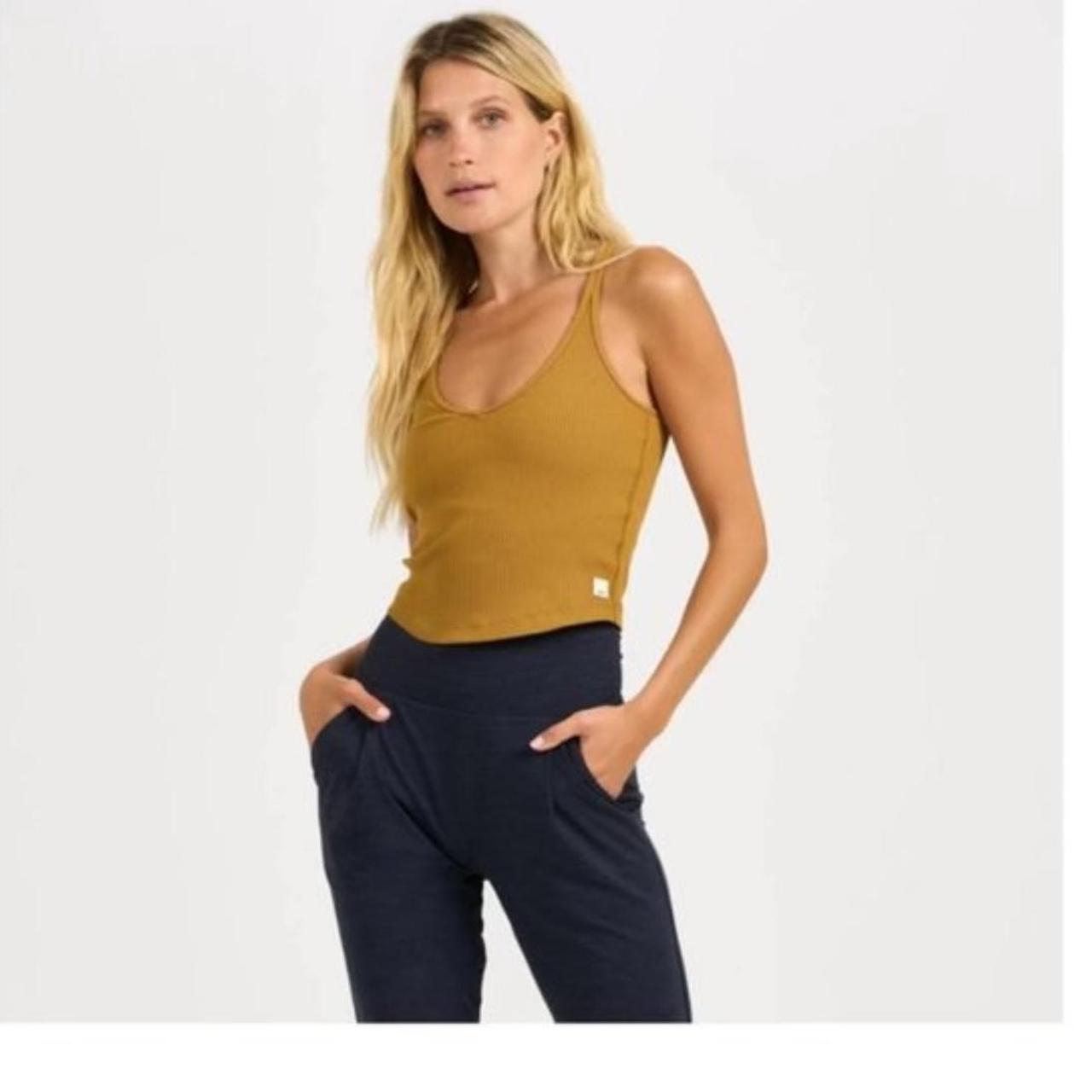 VUORI yellow workout tank. Ribbed. Never worn - Depop