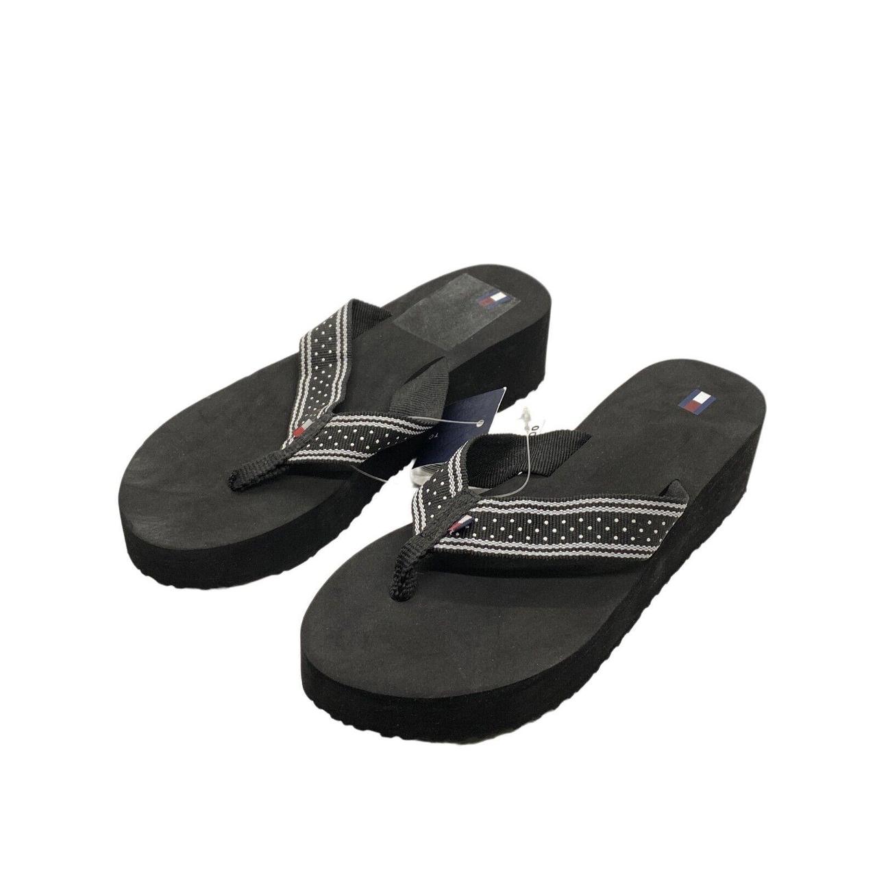 Tommy Hilfiger Womens Bade Black Doted Platform Slip... - Depop