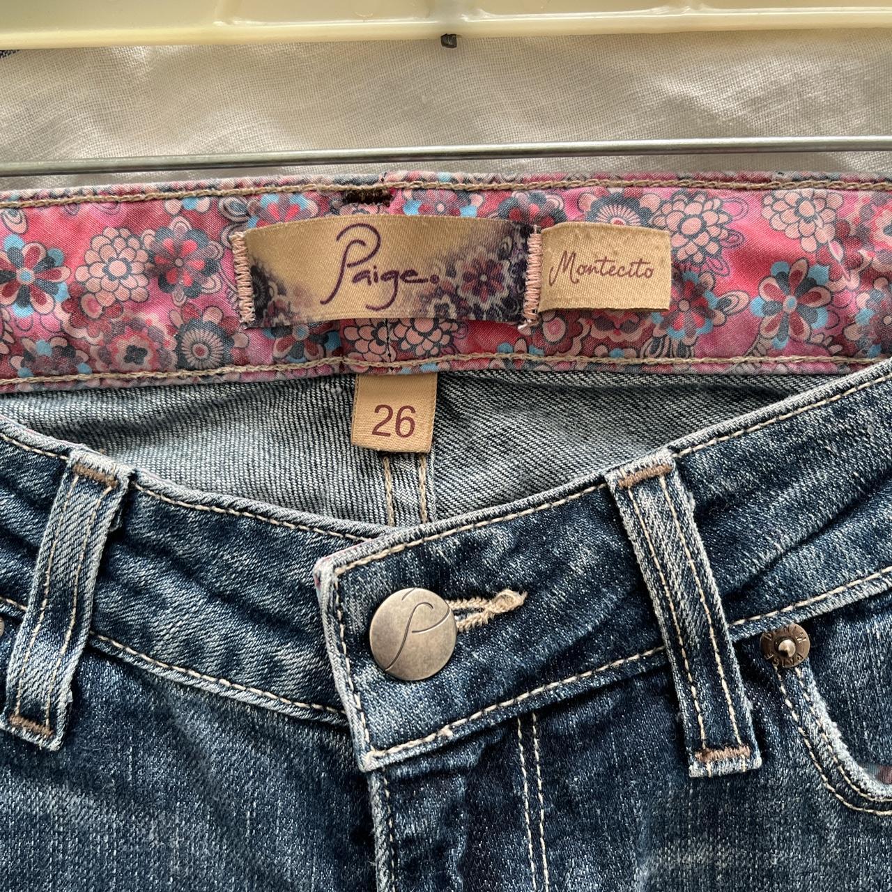 low rise paige denim jeans measurements in... - Depop