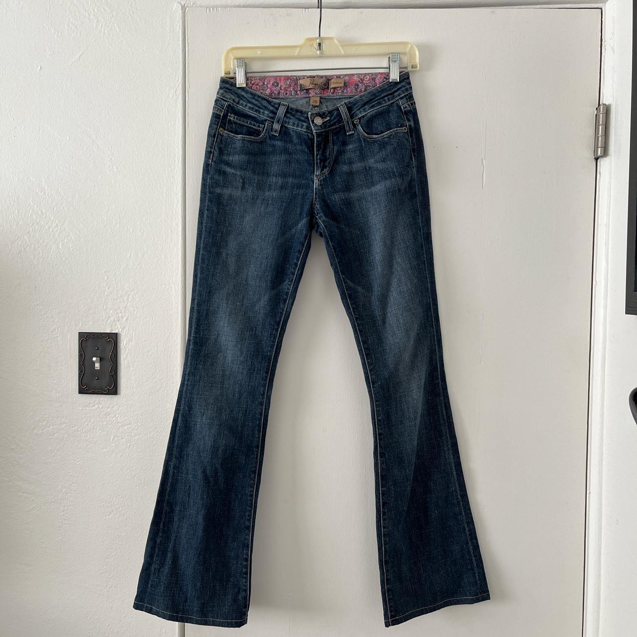 low rise paige denim jeans measurements in... - Depop