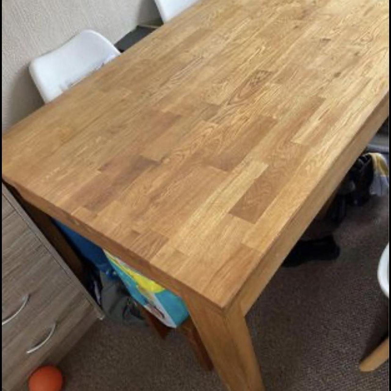 COLLECTION ONLY**** Solid Oak Dining Table Sits... - Depop