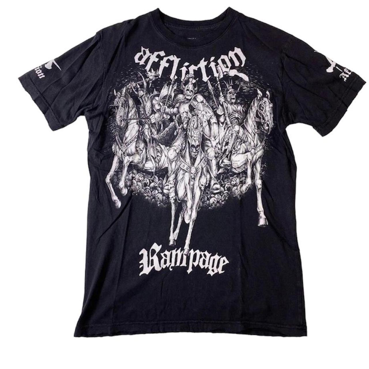 Affliction Rampage tee - black and white streetwear... | Depop