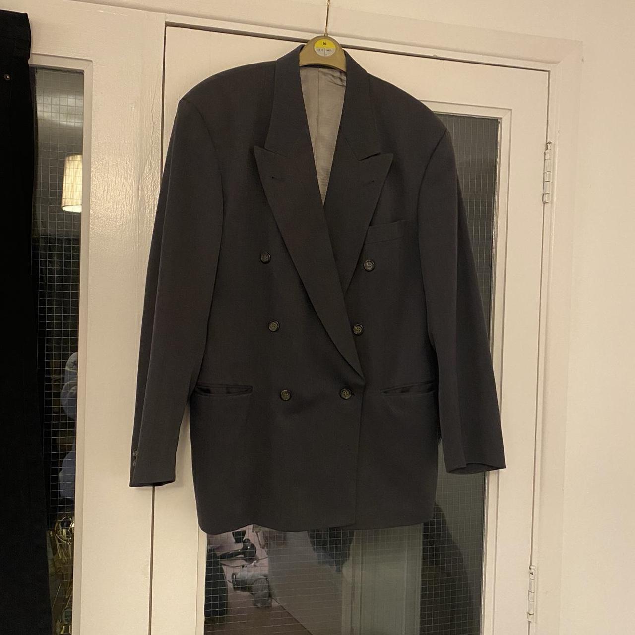 Men's Grey and Black Tailored-jackets | Depop