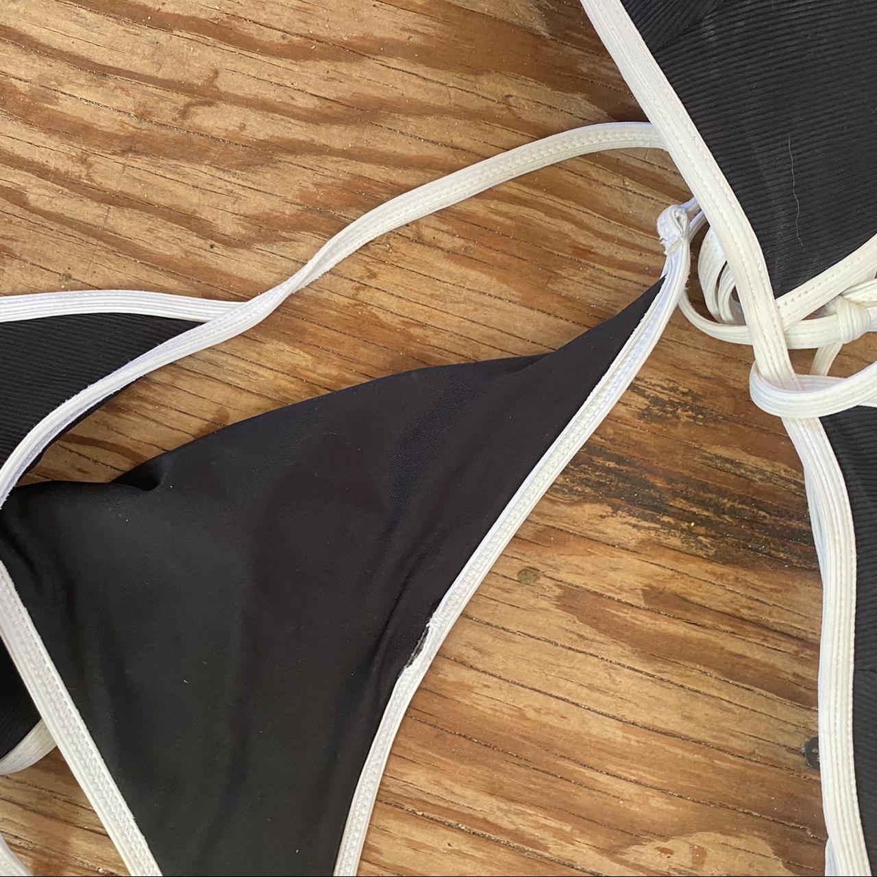 Garage Womens Black And White Bikinis And Tankini Sets Depop