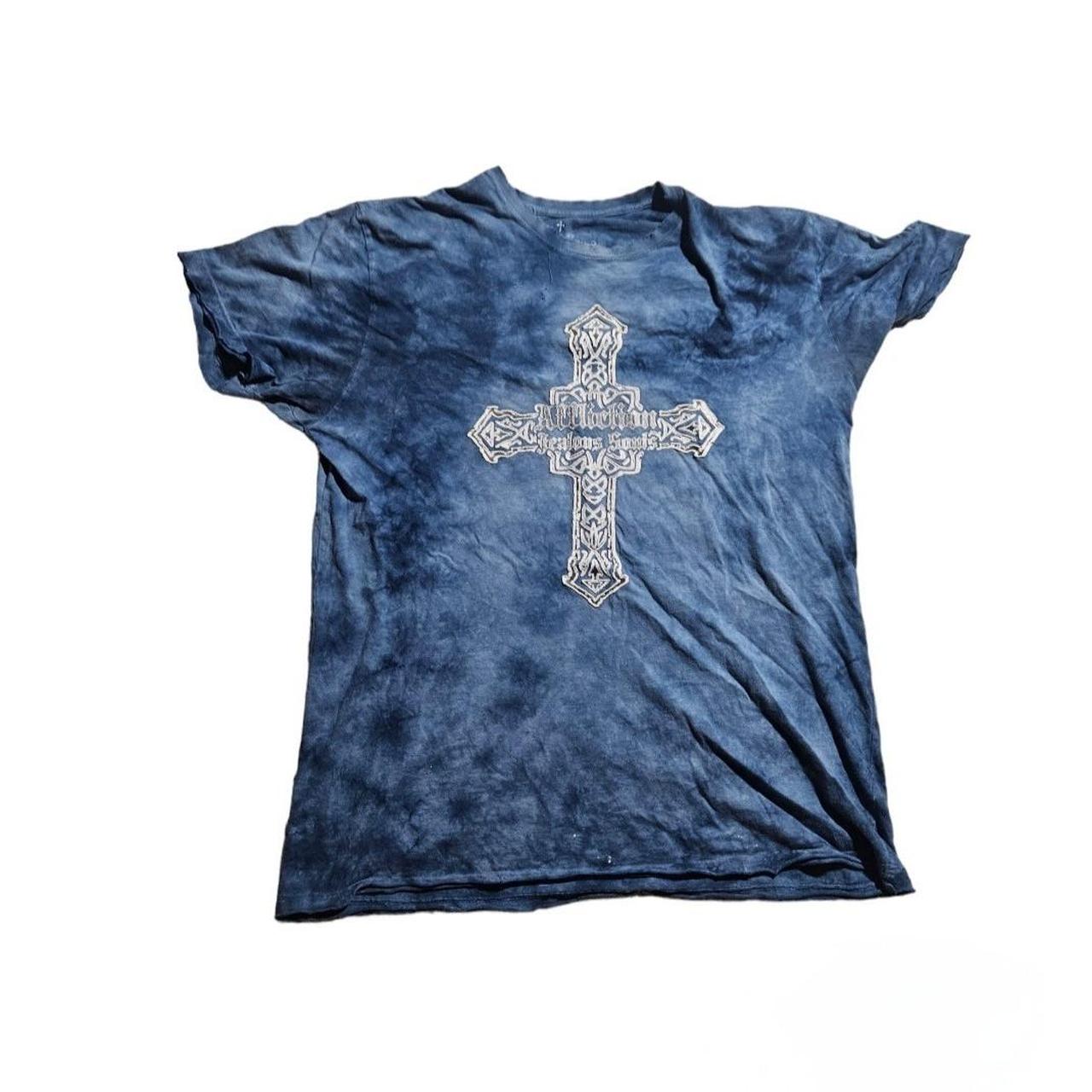 crazy affliction shirt/ nice back and front/size xl - Depop