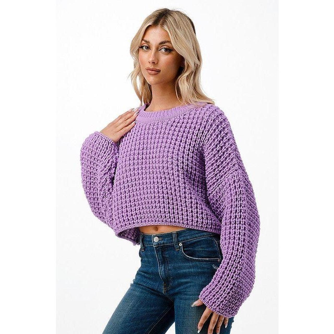 Dance & Marvel Chunky Knit Crop Sweater Cropped... - Depop