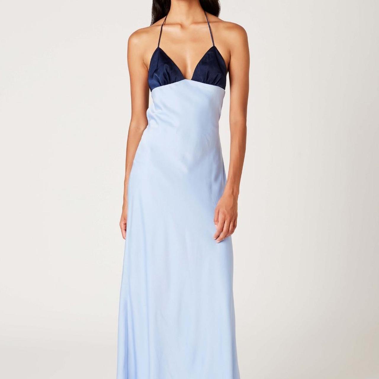 NIA Revolve WOLFE MAXI DRESS In CHAMBRAY/NAVY... | Depop