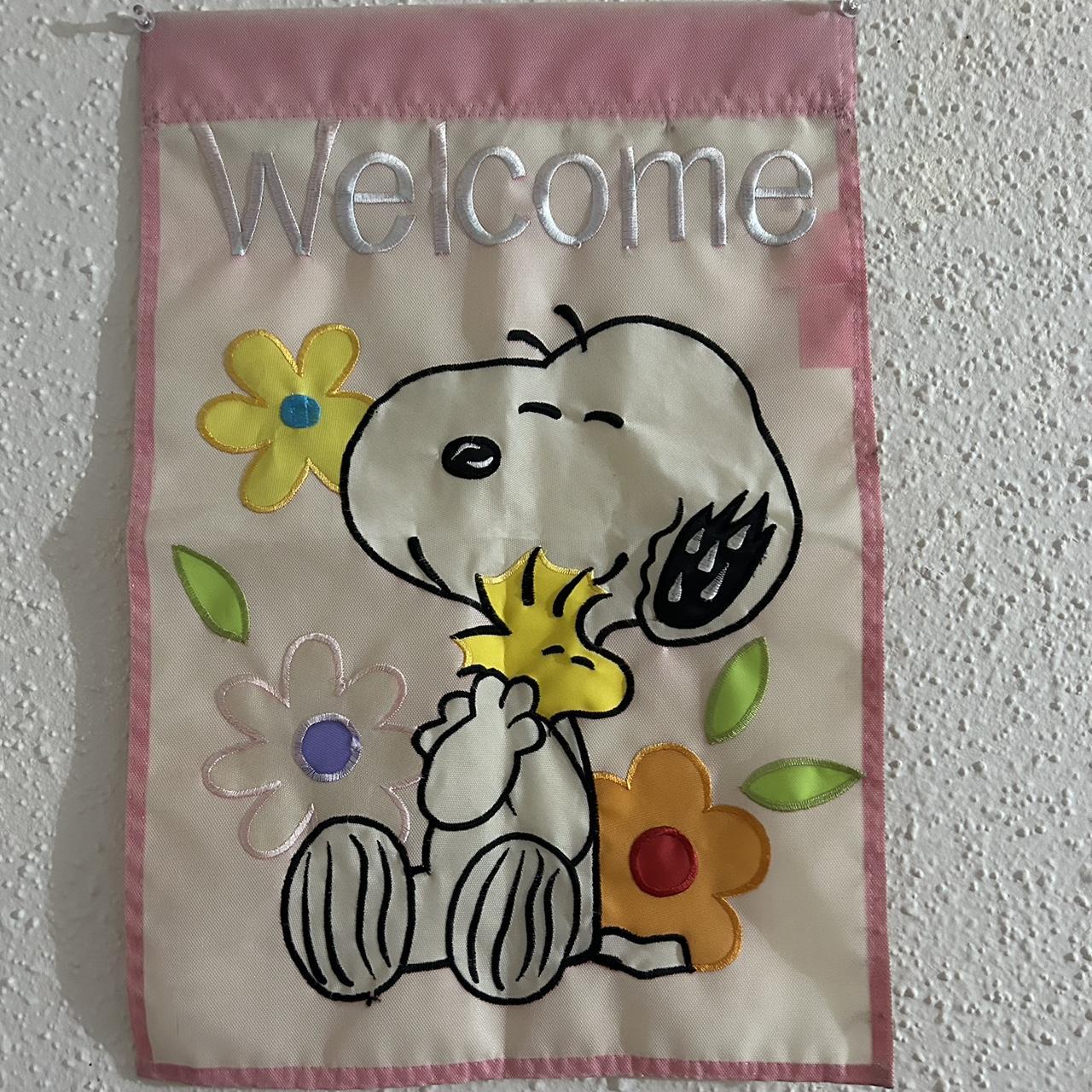 Peanuts Snoopy and Woodstock Lawn Decor Yard Flag... - Depop