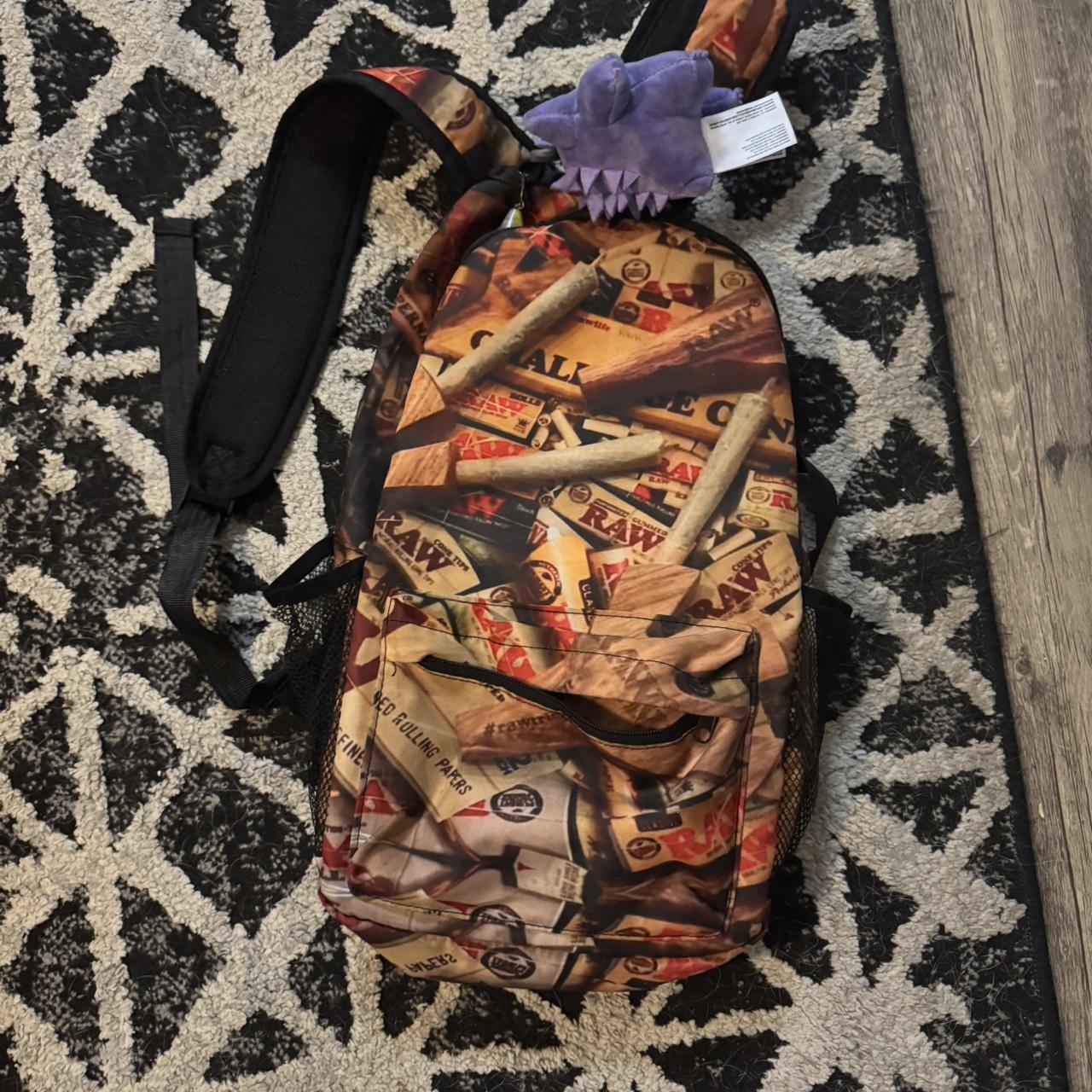 Raw y2k bookbag item divider inside with gengar key... | Depop