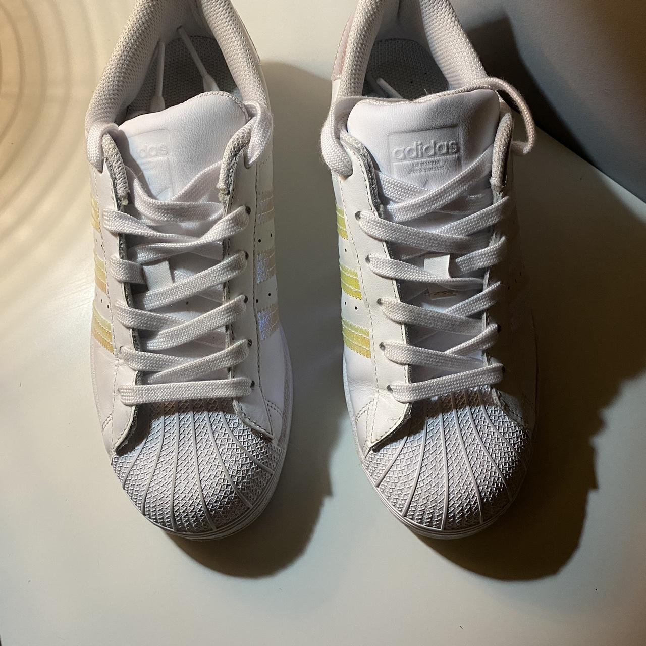 open to offers! adidas superstars with holographic... - Depop