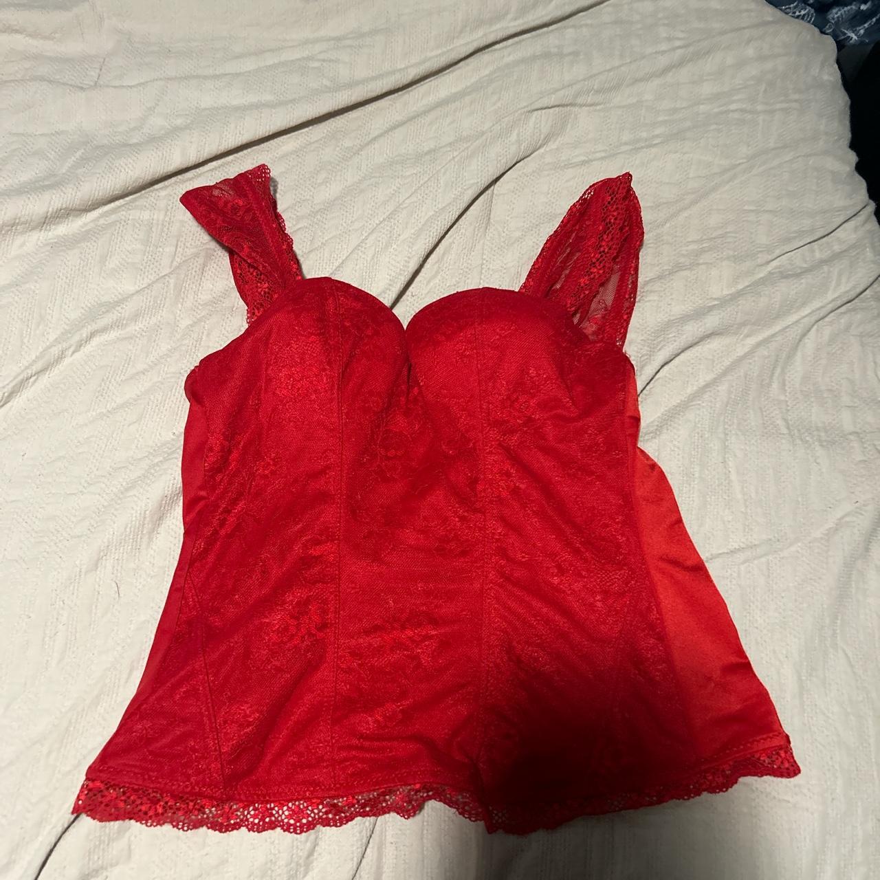 Red Lacy Corset Top From Spirit Halloween Worn Depop