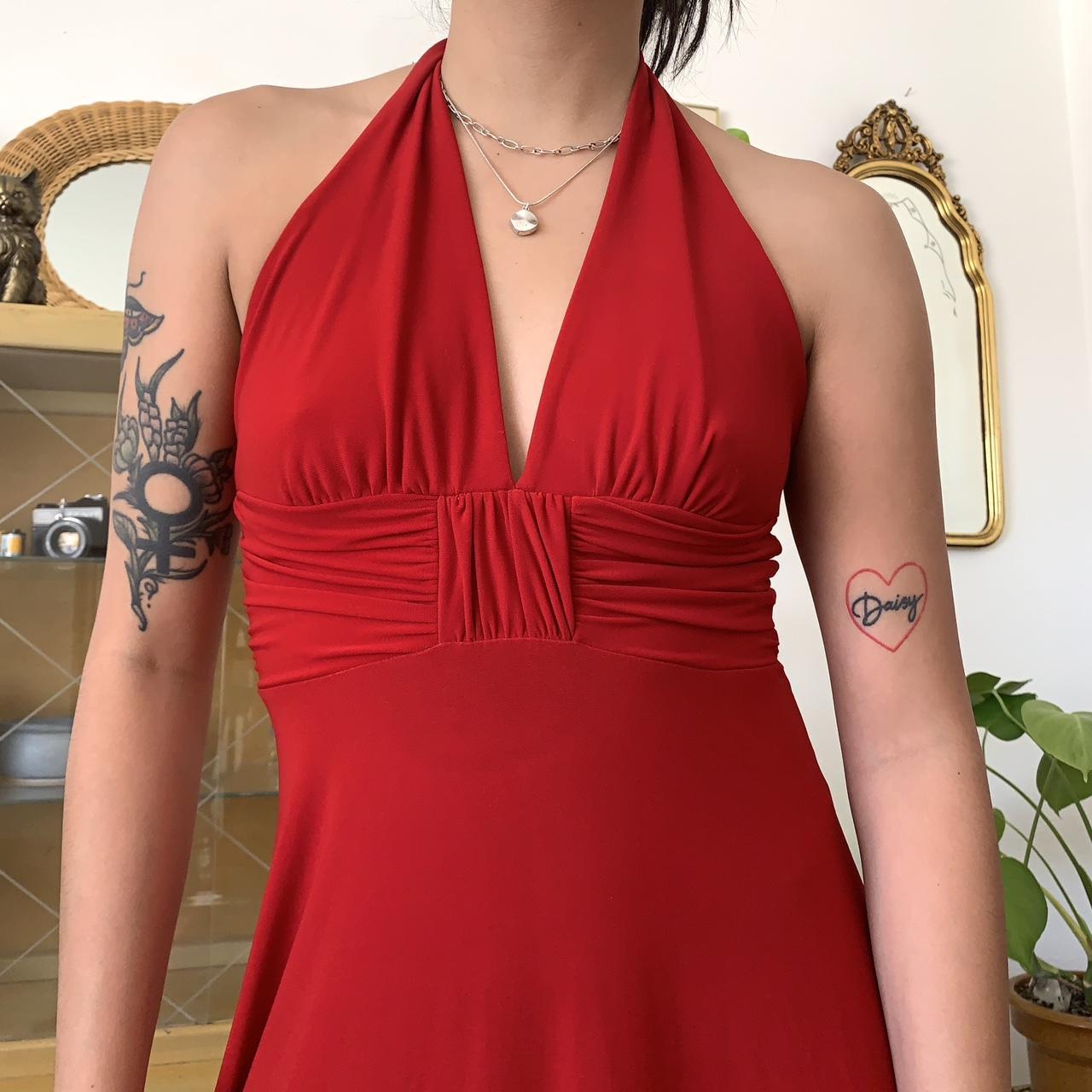 Y2K red dress ♥️ made by: As U wish. Has an... - Depop