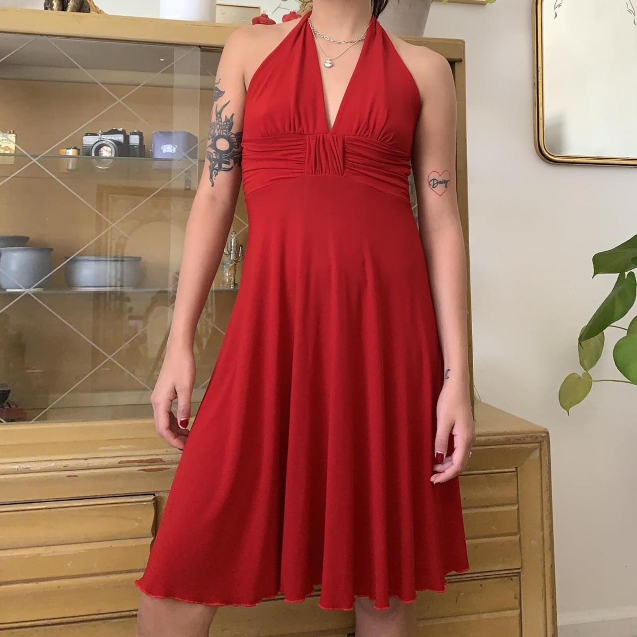 Y2K red dress ♥️ made by: As U wish. Has an... - Depop