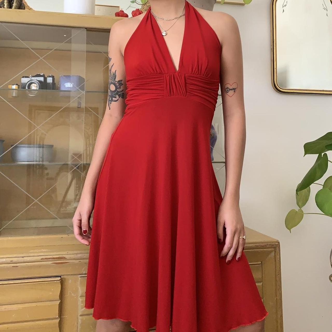 Y2K red dress ♥️ made by: As U wish. Has an... - Depop
