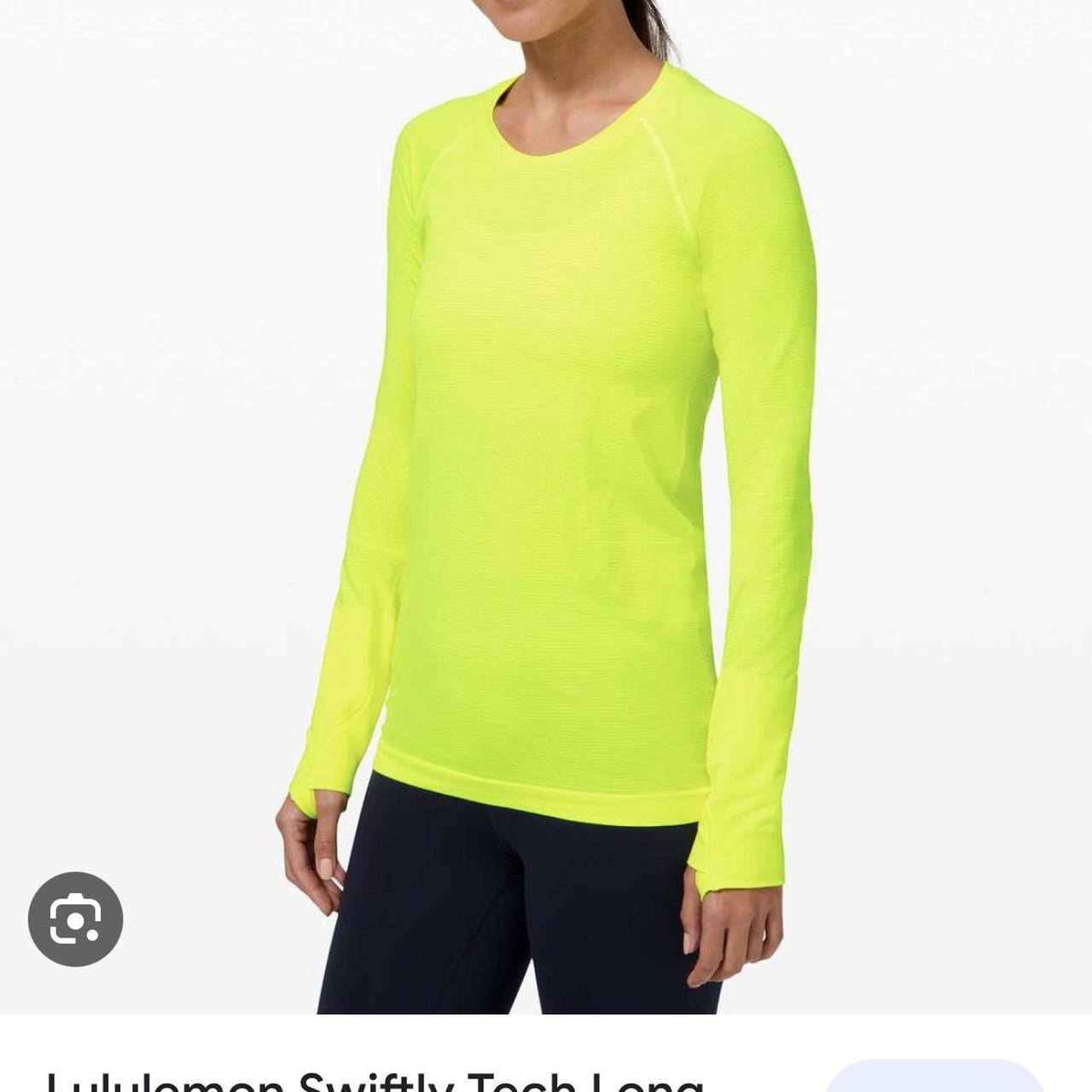 Bright yellow Lululemon swiftly tech long sleeve - Depop