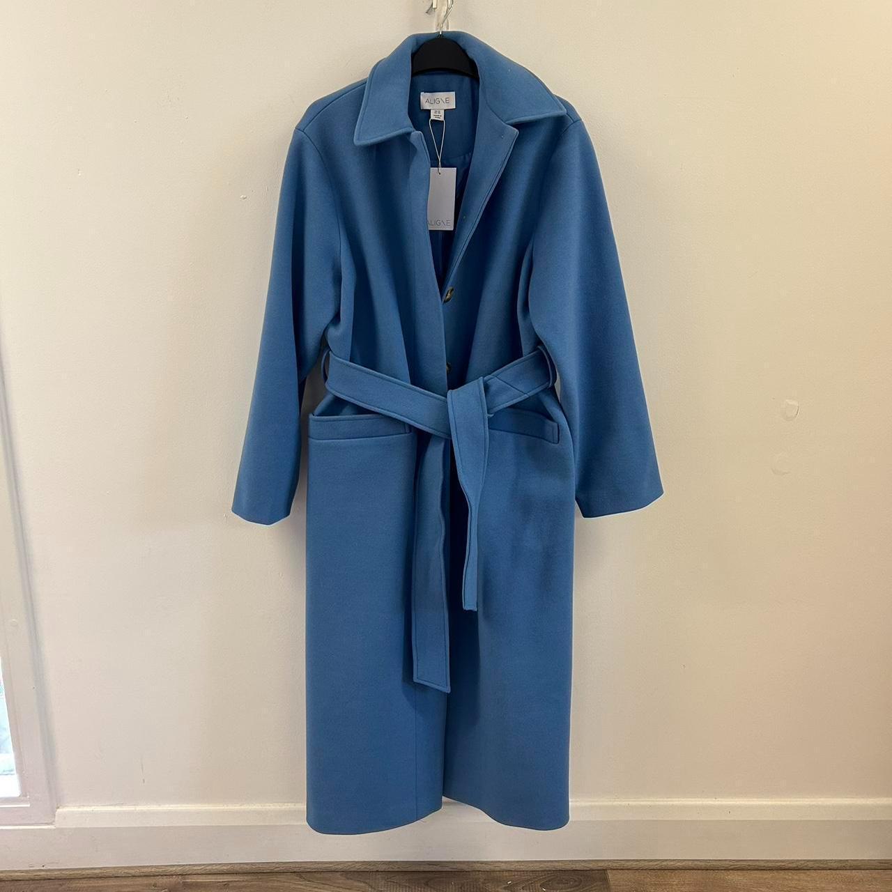 Beautiful Aligne blue coat size 10, new with tag,... - Depop