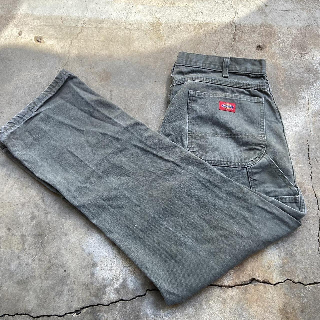 Olive green dickies workwear pants Nice fitting... - Depop