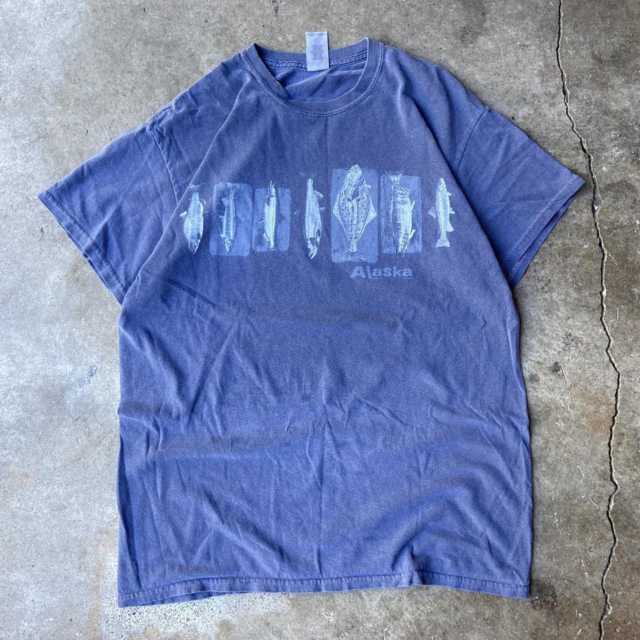 Extremely faded fish T-shirt - heavyweight cotton... - Depop