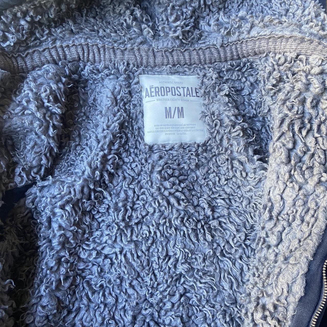 Vintage Y2K Aeropostale zip up hoodie - fur lined -... - Depop