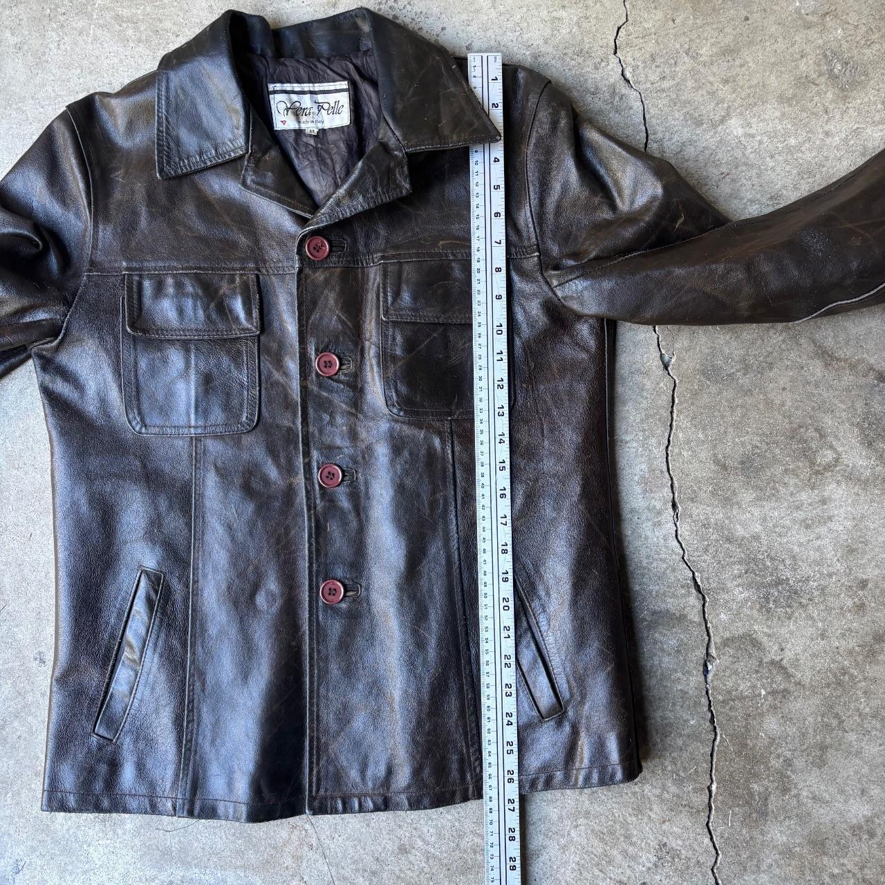 vintage 90s leather jacket - made in Italy -... | Depop