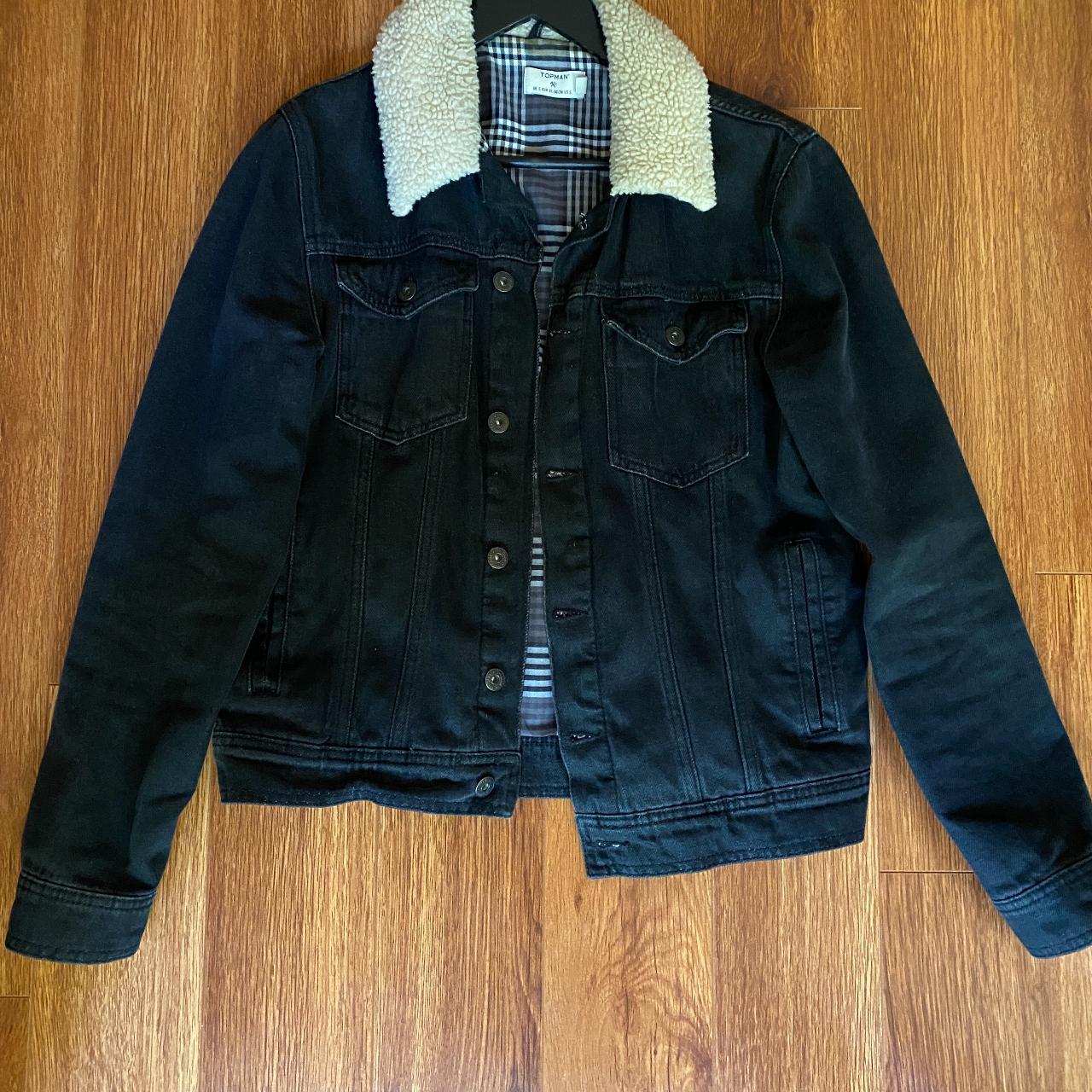 Topman Denim Trucker Jacket Shearling... - Depop