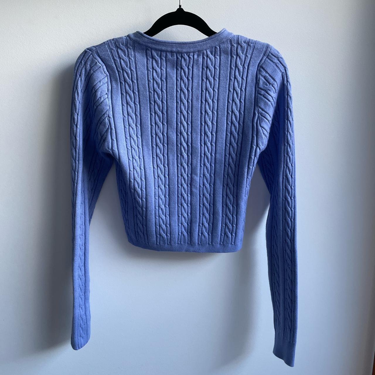 Glassons Blue Cable Knit Cardigan and Mini Skirt. In... - Depop