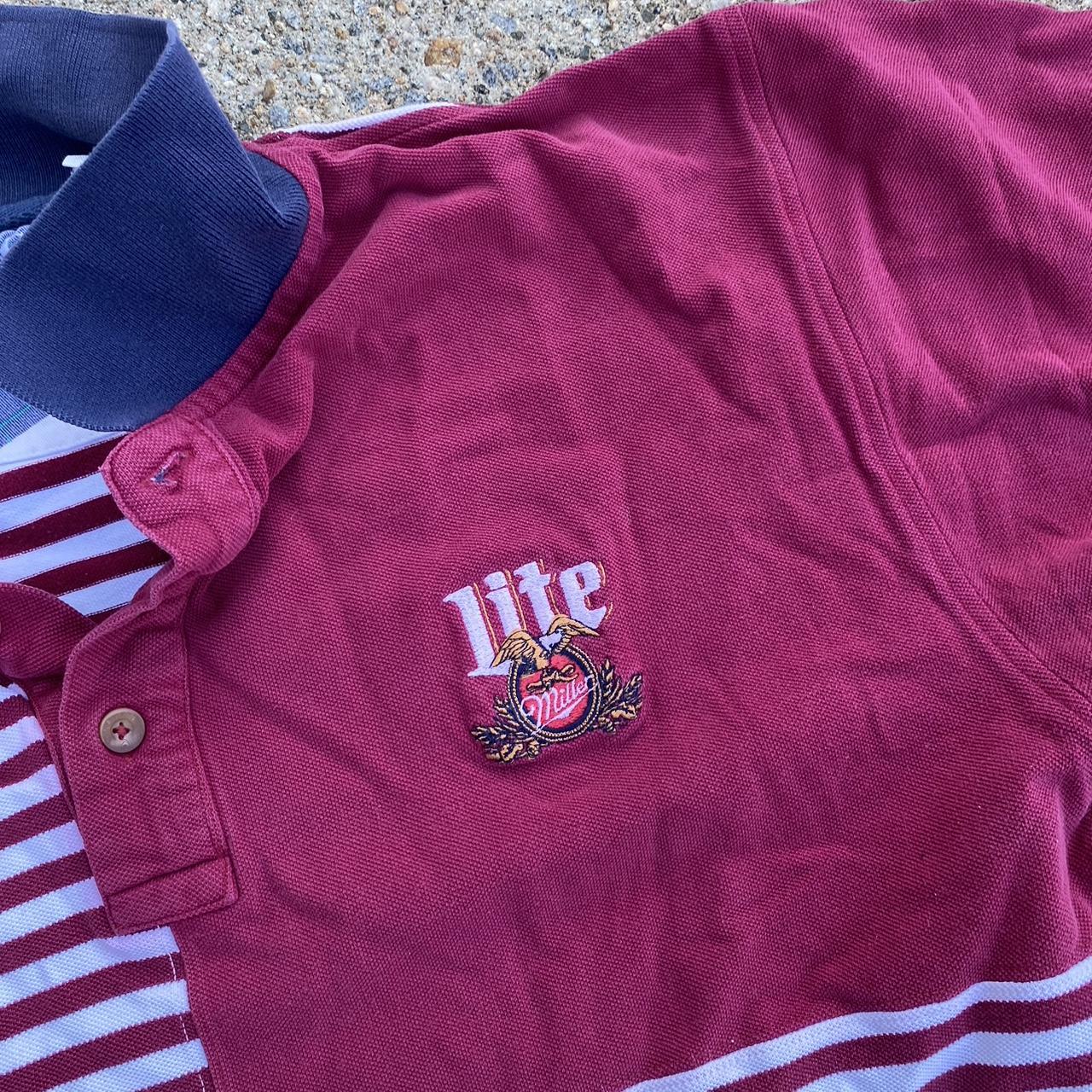 Vintage Miller lite polo tee Size: large... - Depop