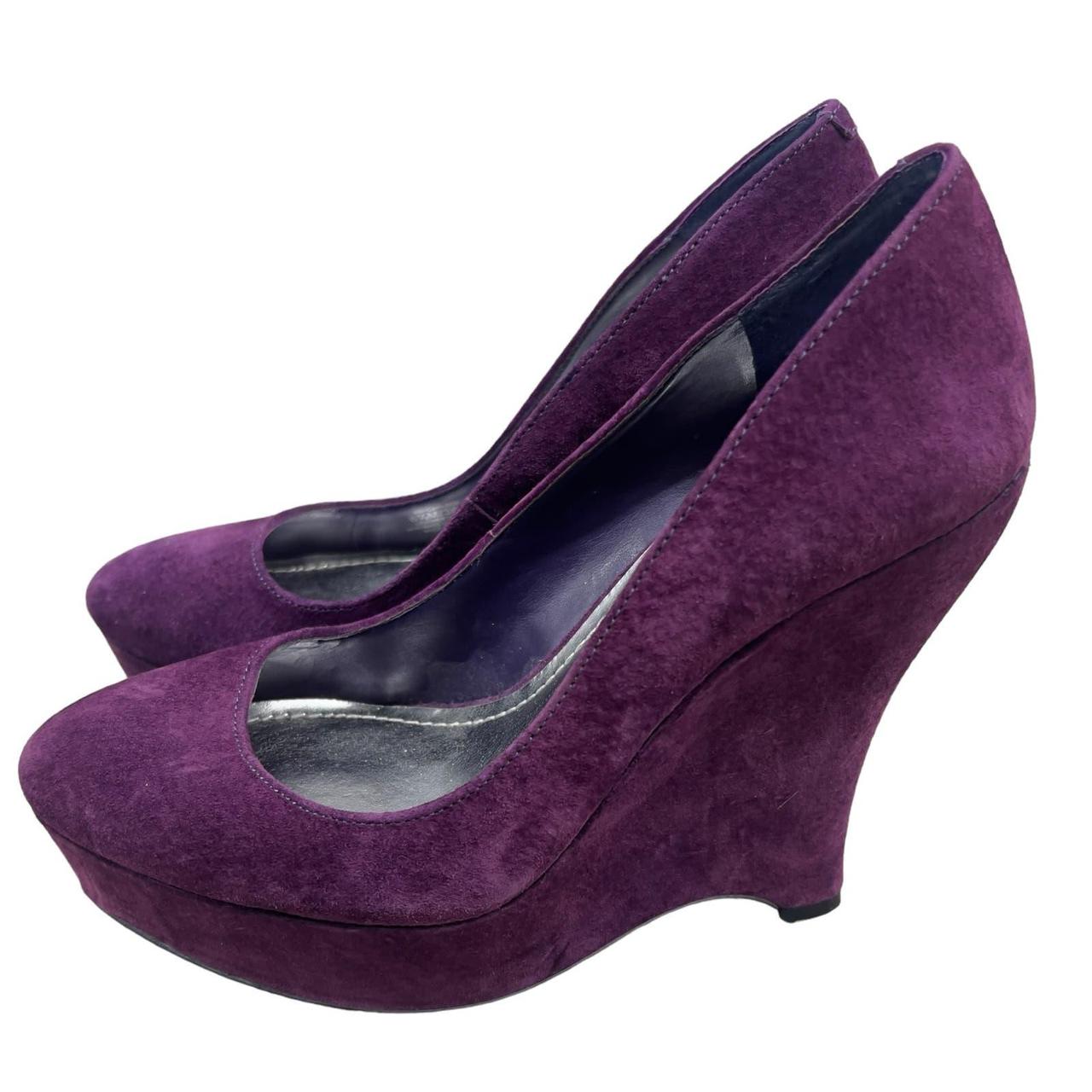 Purple Suede platform Wedges with a 5”wedged heel.... - Depop