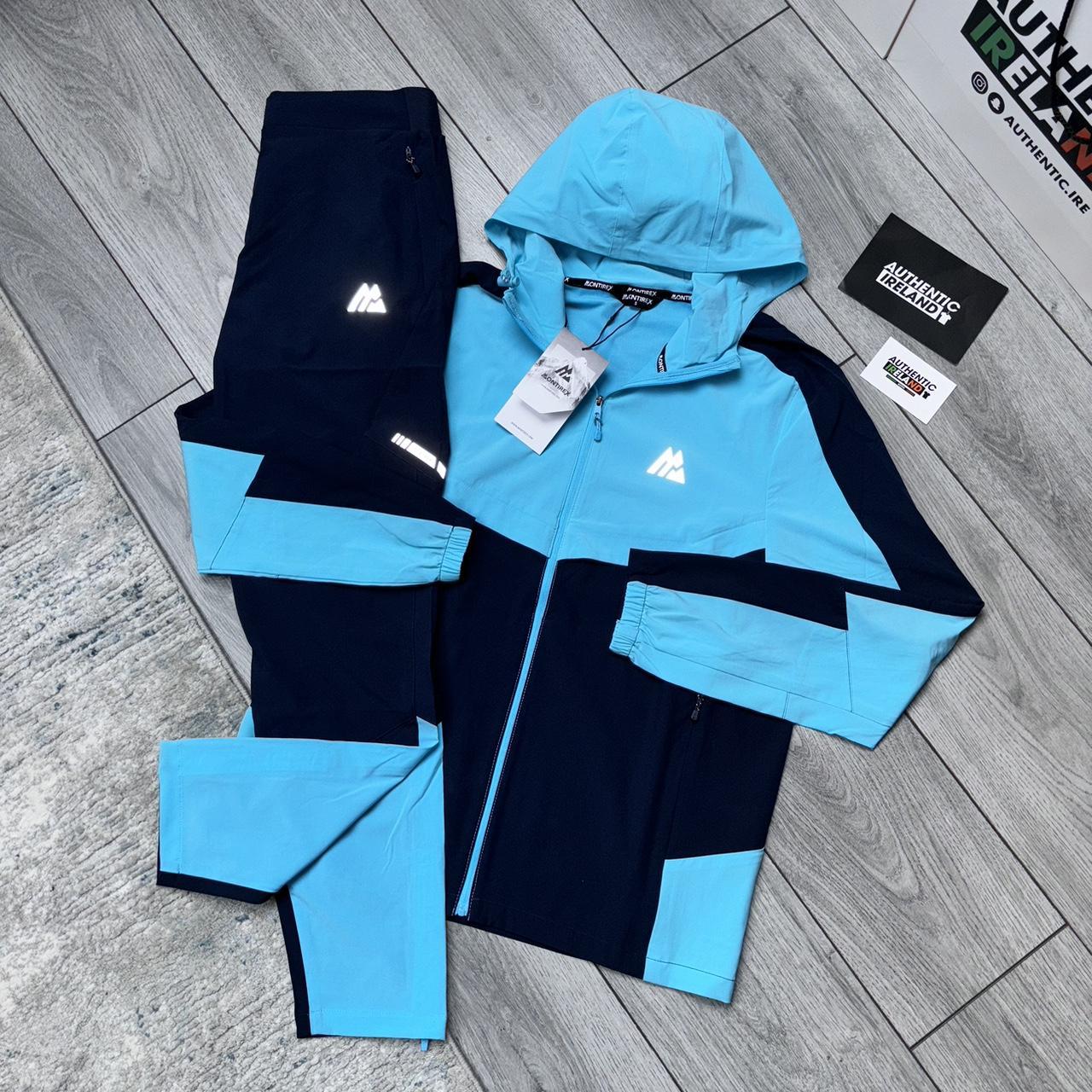 Montirex two tone curve tracksuit - aqua, navy,... - Depop