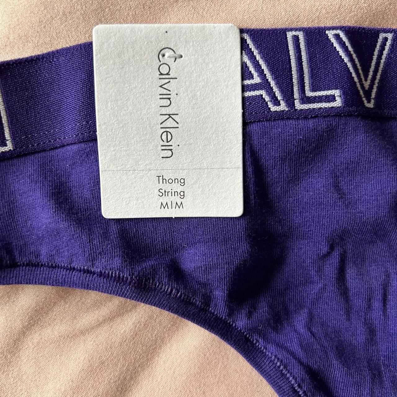Calvin Klein purple thong Size M - Depop