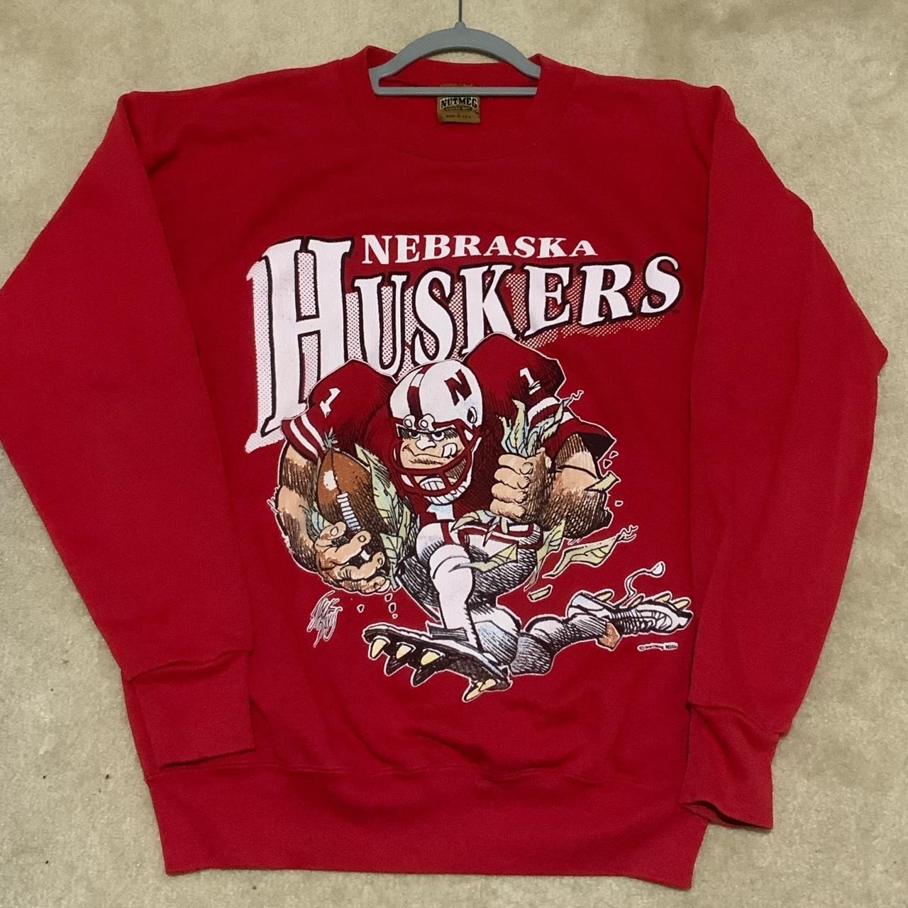 Size L - Vintage Nebraska Cornhuskers Crewneck -... - Depop