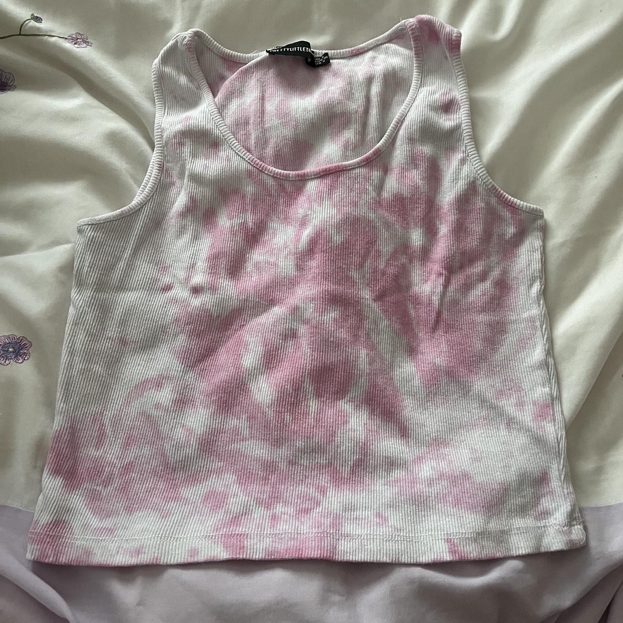 PLT pink/white tie dye crop top £5 size 8 #plt... - Depop