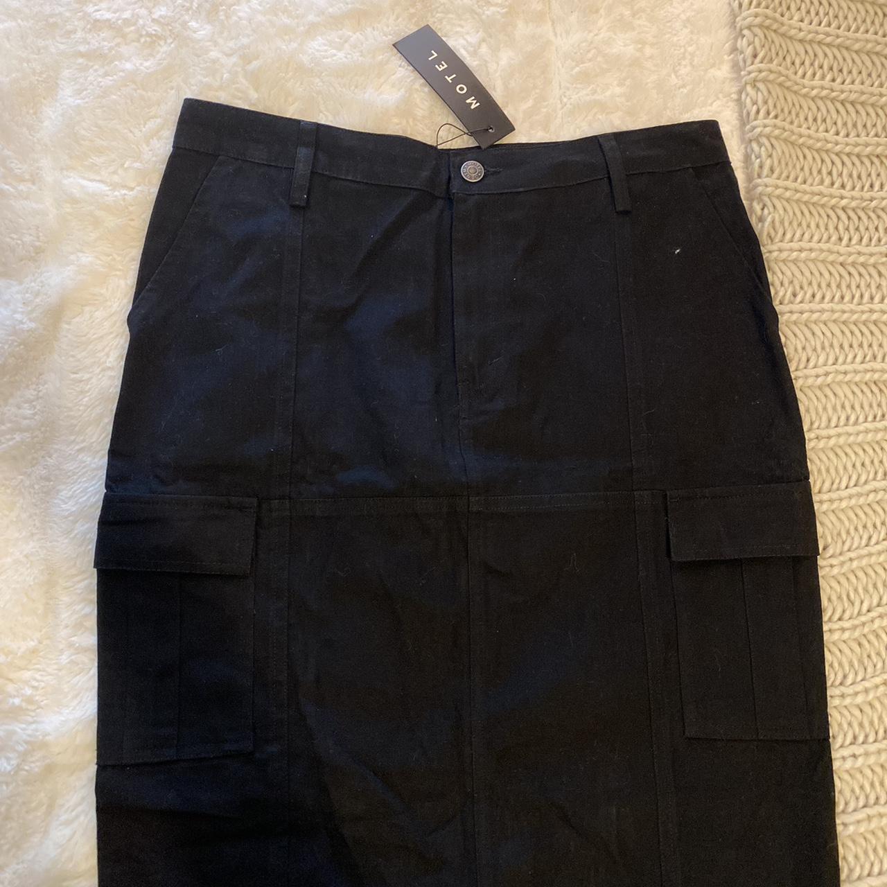 Motel rocks black cargo maxi skirt brand new with... - Depop