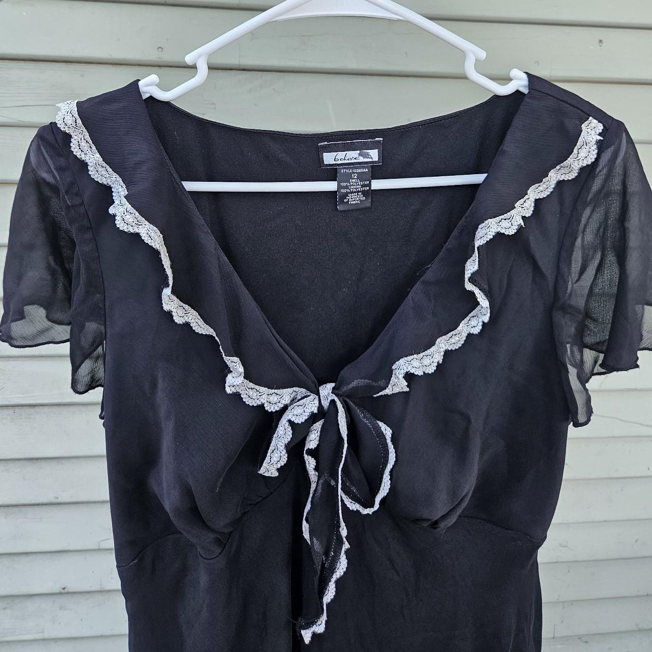 beautiful vintage black ribbon dress ♡ from... - Depop
