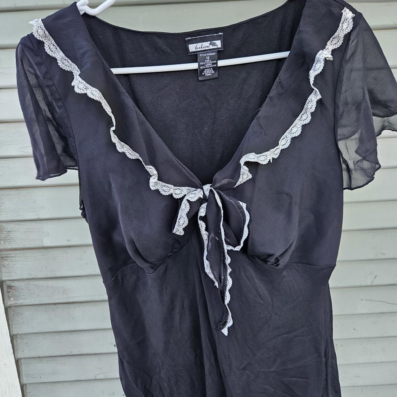 beautiful vintage black ribbon dress ♡ from... - Depop