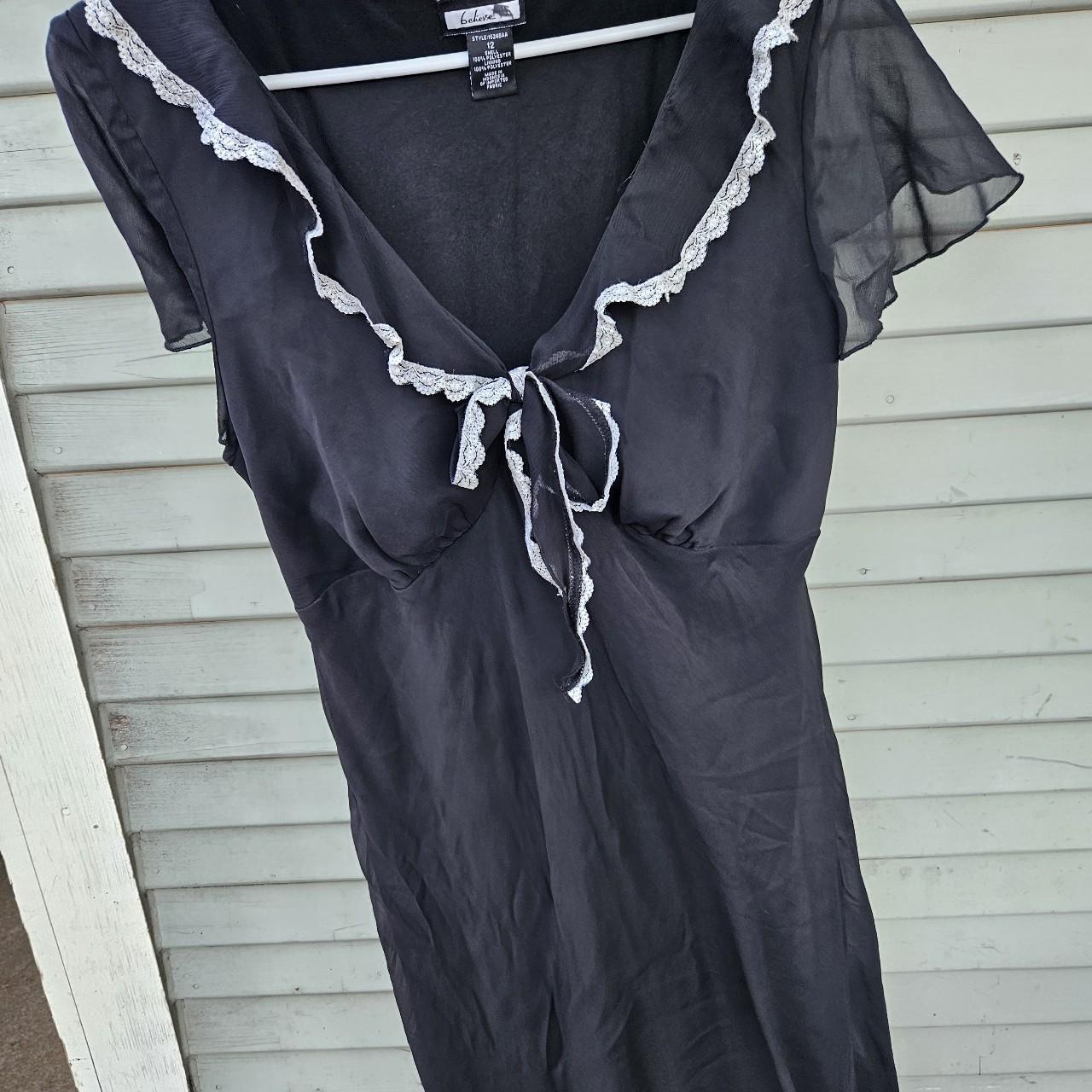 beautiful vintage black ribbon dress ♡ from... - Depop