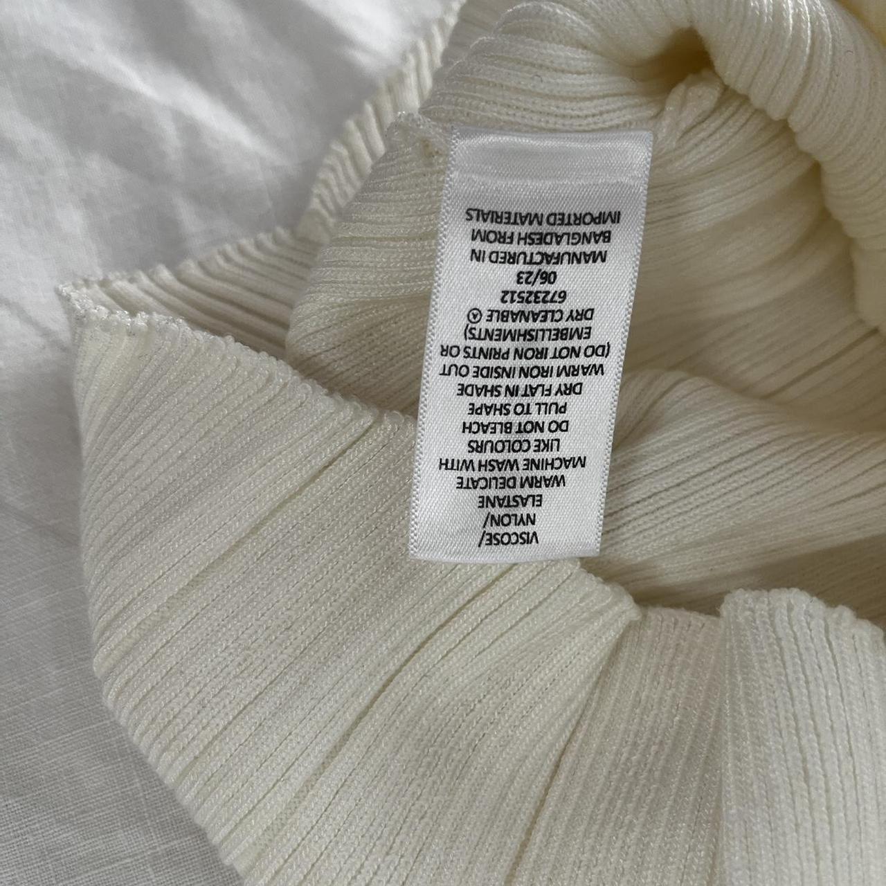 white knit work tank / singlet top with thick... - Depop