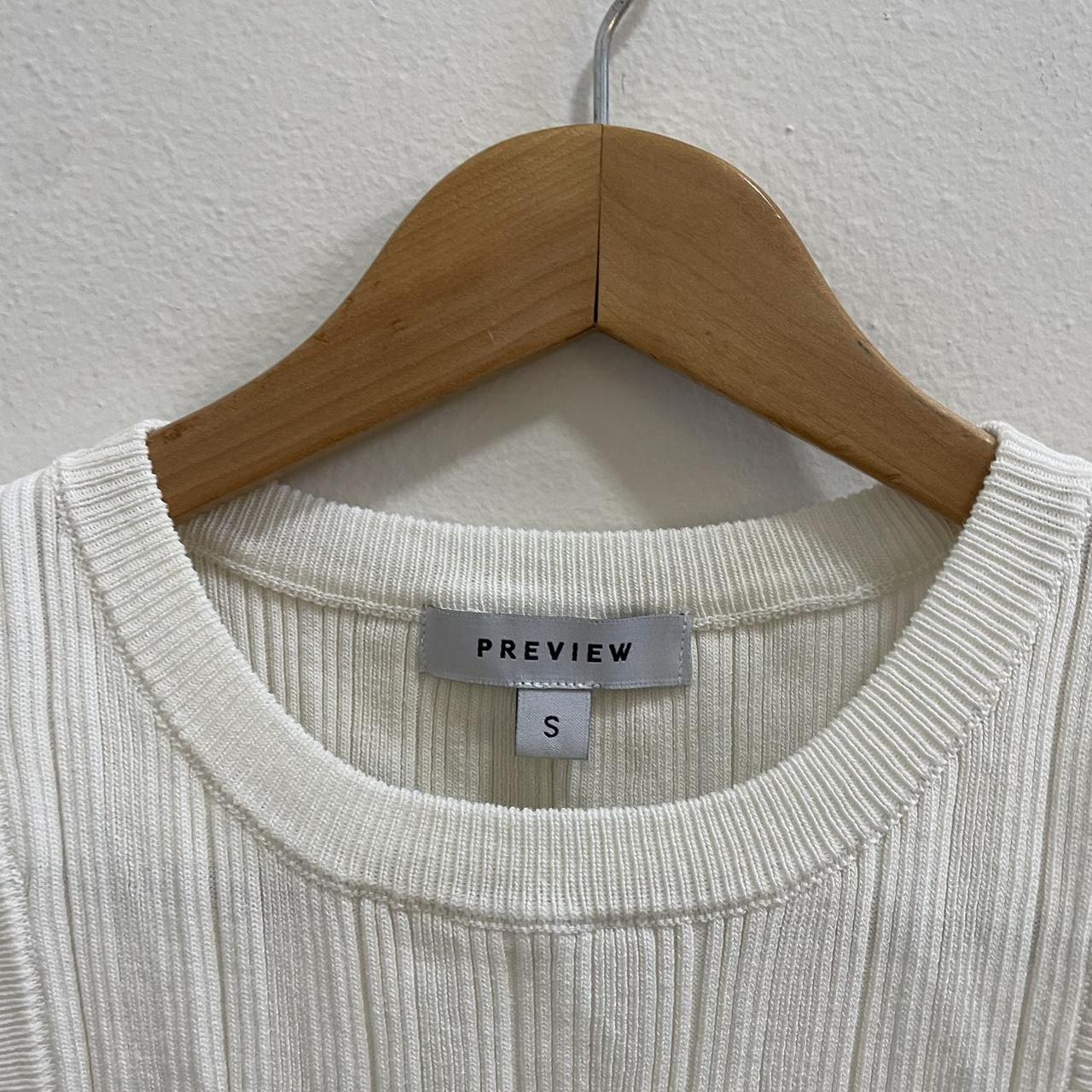 white knit work tank / singlet top with thick... - Depop