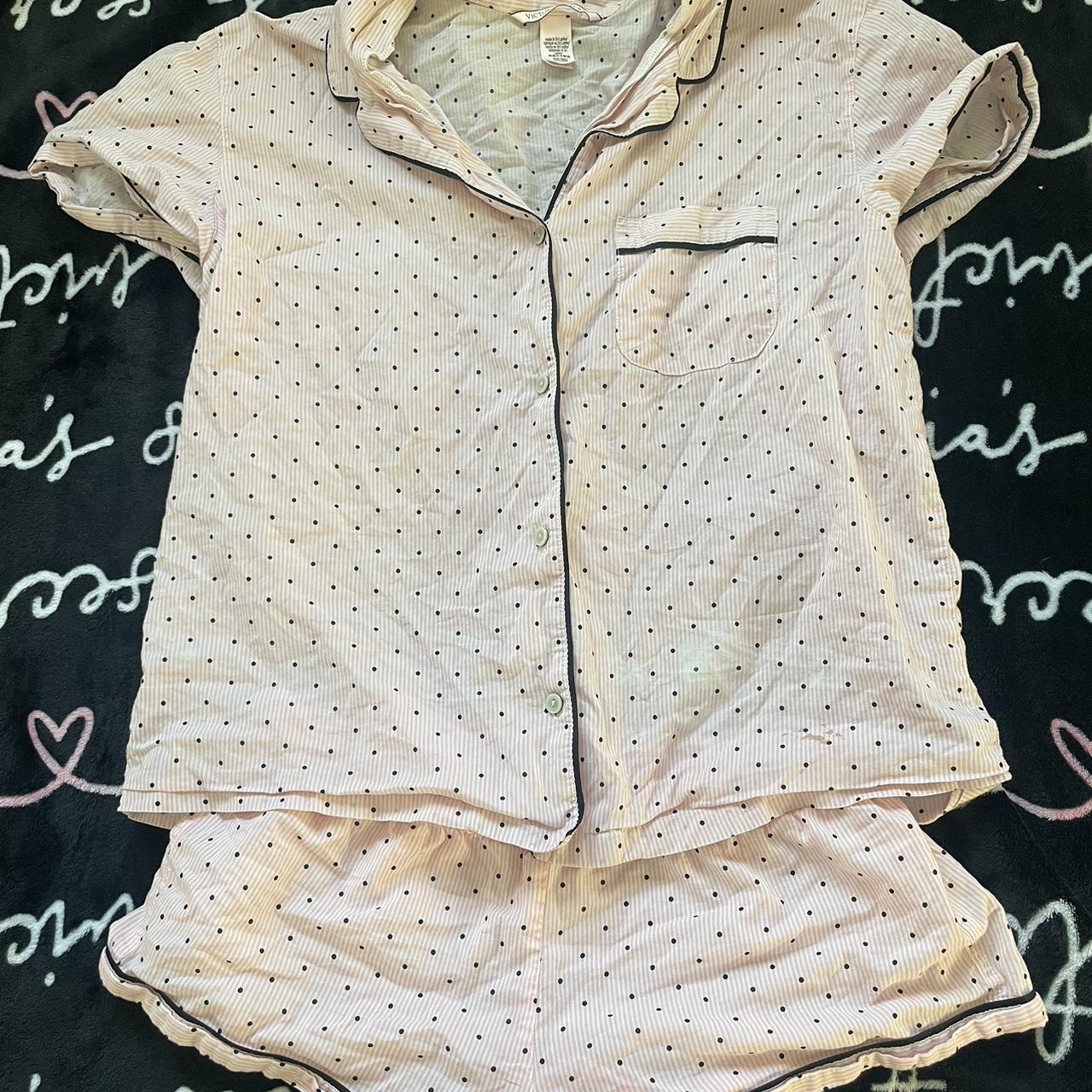 Victoria Secret polka dot PJ set 🩷 🩷many bleach... - Depop