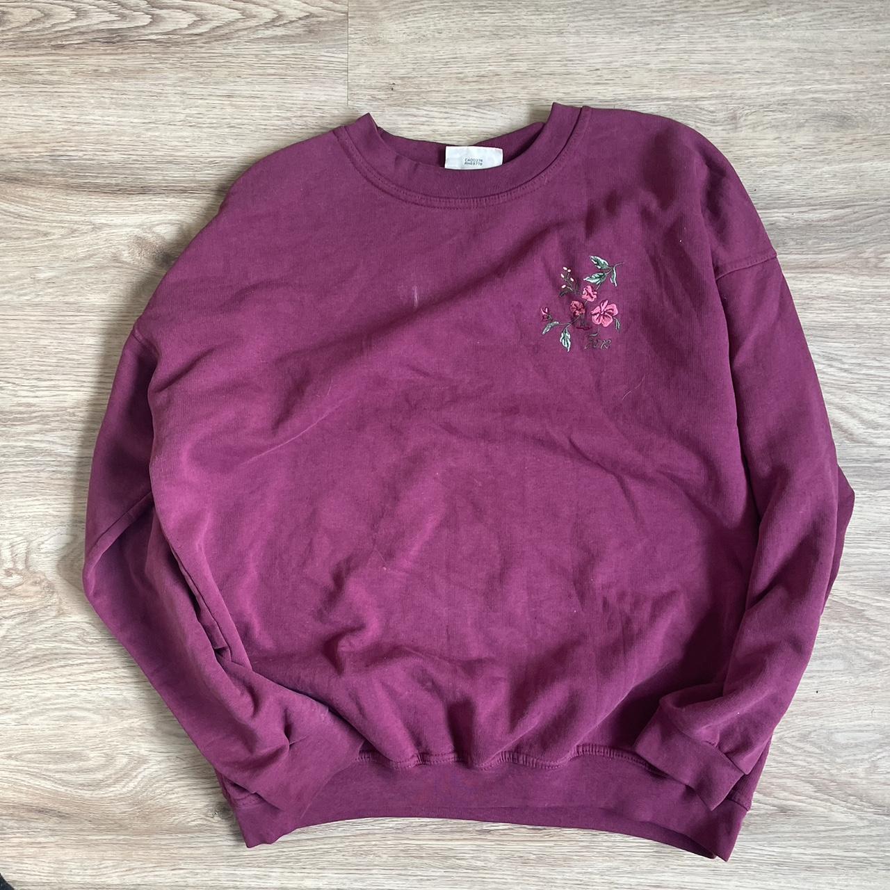 cutest little embroidered granny sweater small stain... - Depop