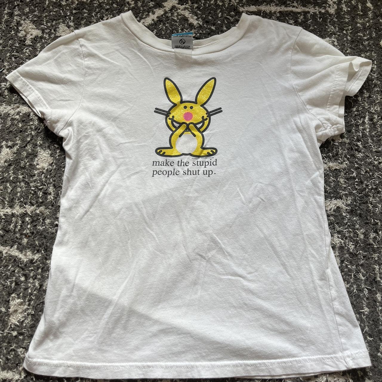 Vintage y2k Happy Bunny shirt, no sizing listed but... - Depop
