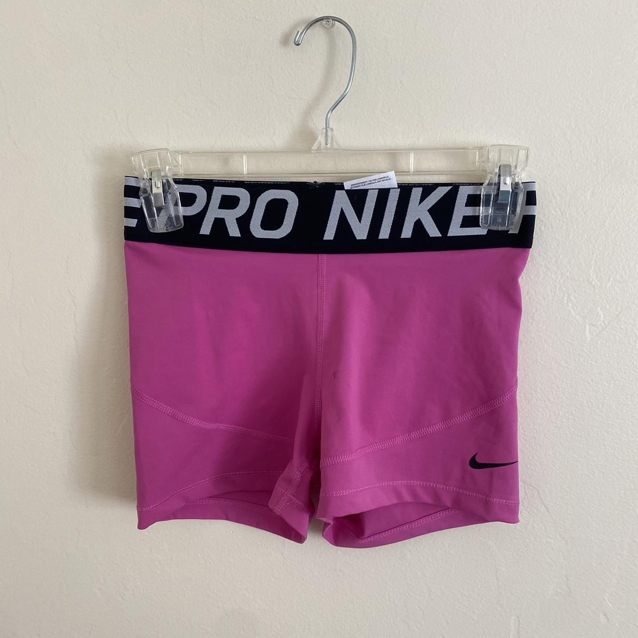 Hot pink Nike pro shorts Size small Mildly worn... - Depop