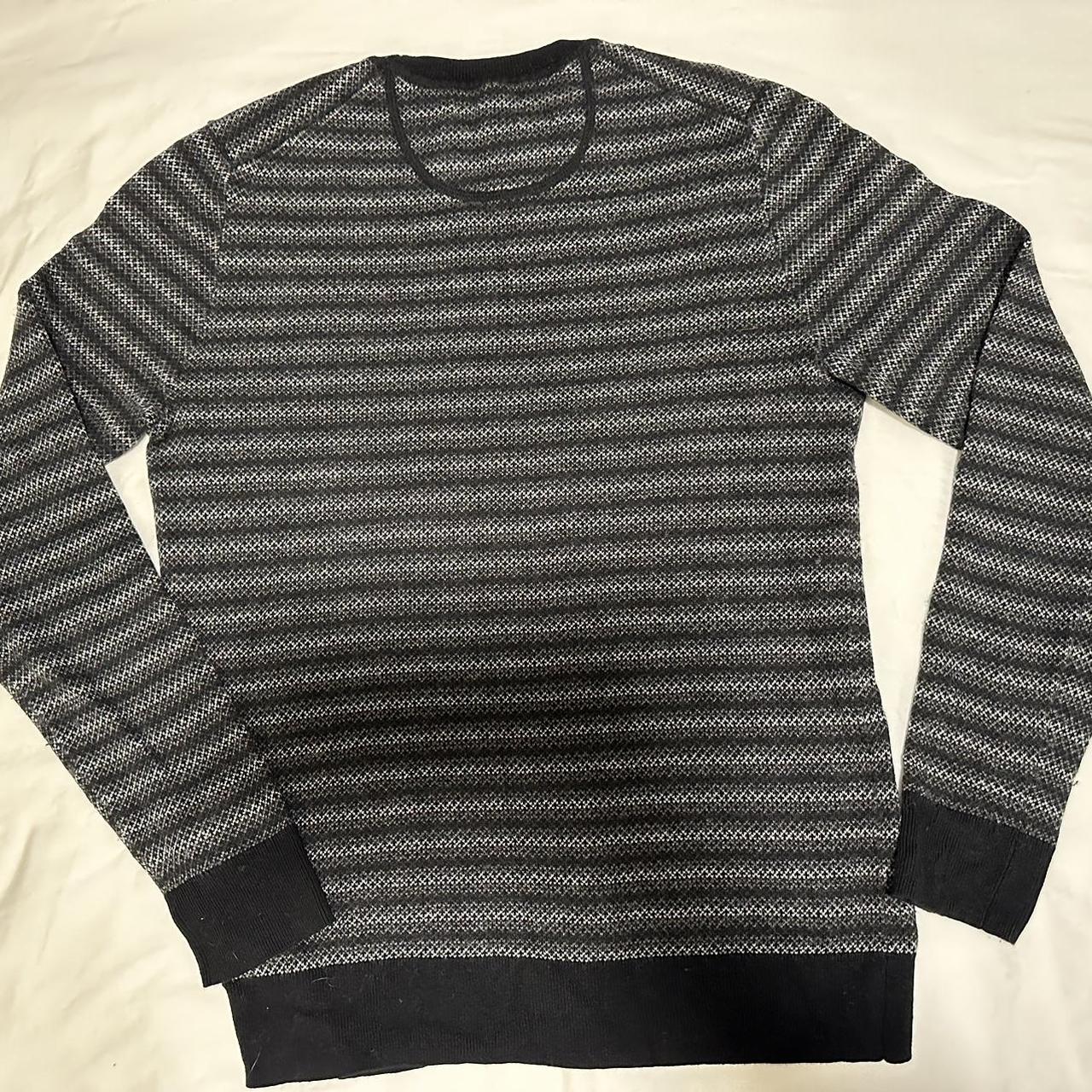 Marc Anthony sweater Striped black, dark gray, and... - Depop