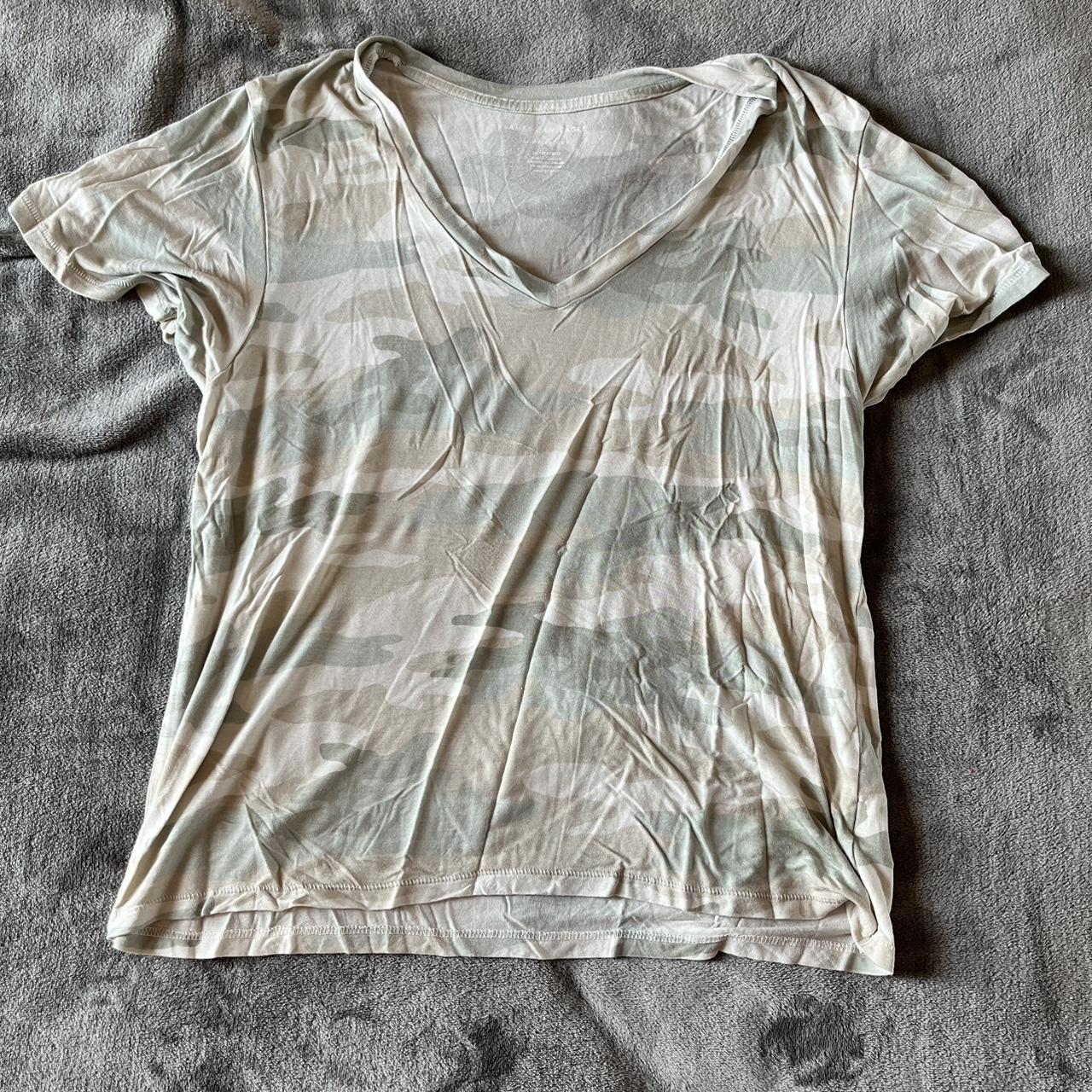 american eagle soft and sexy camo tee size xs... - Depop