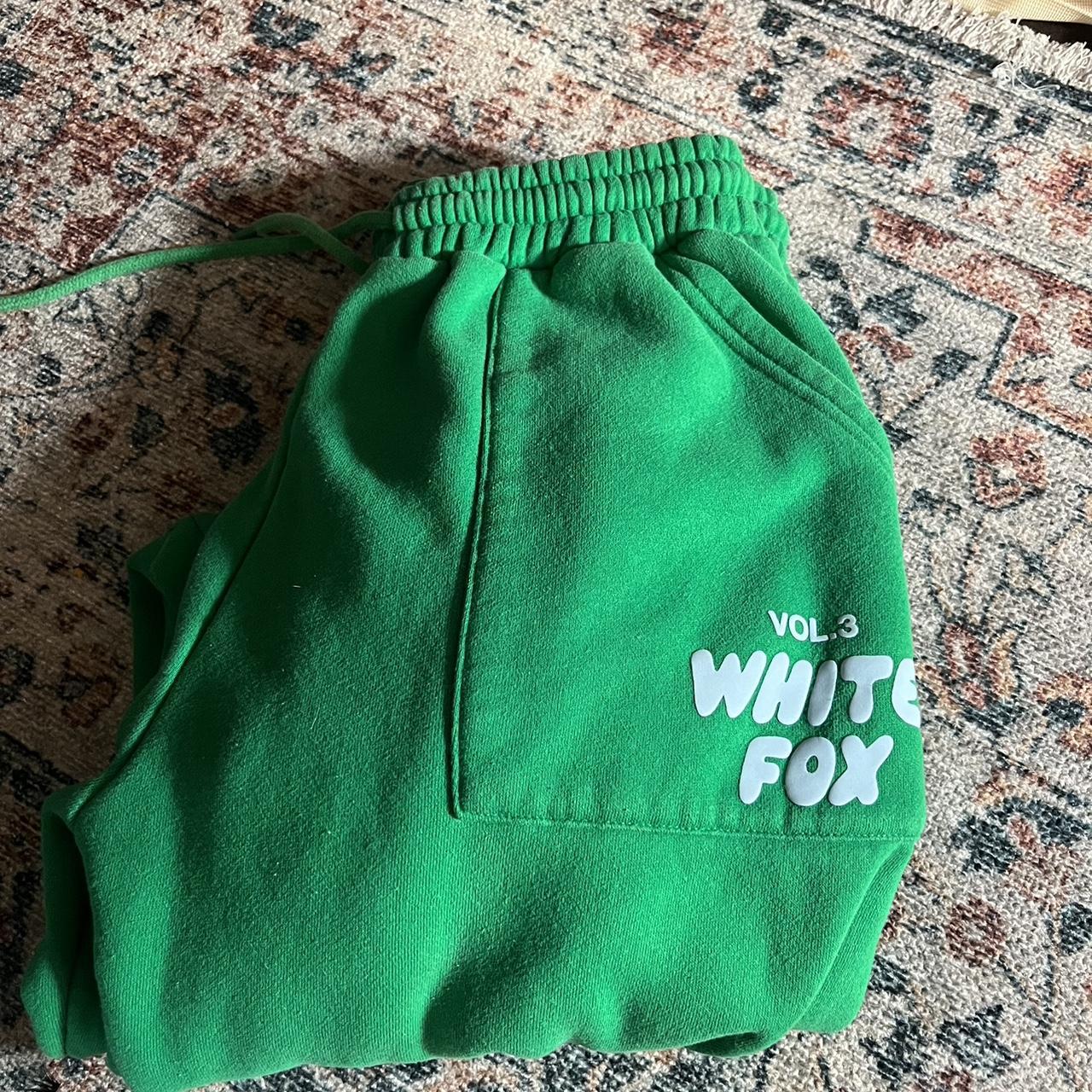 White fox green sweatpants No stains! Size small - Depop